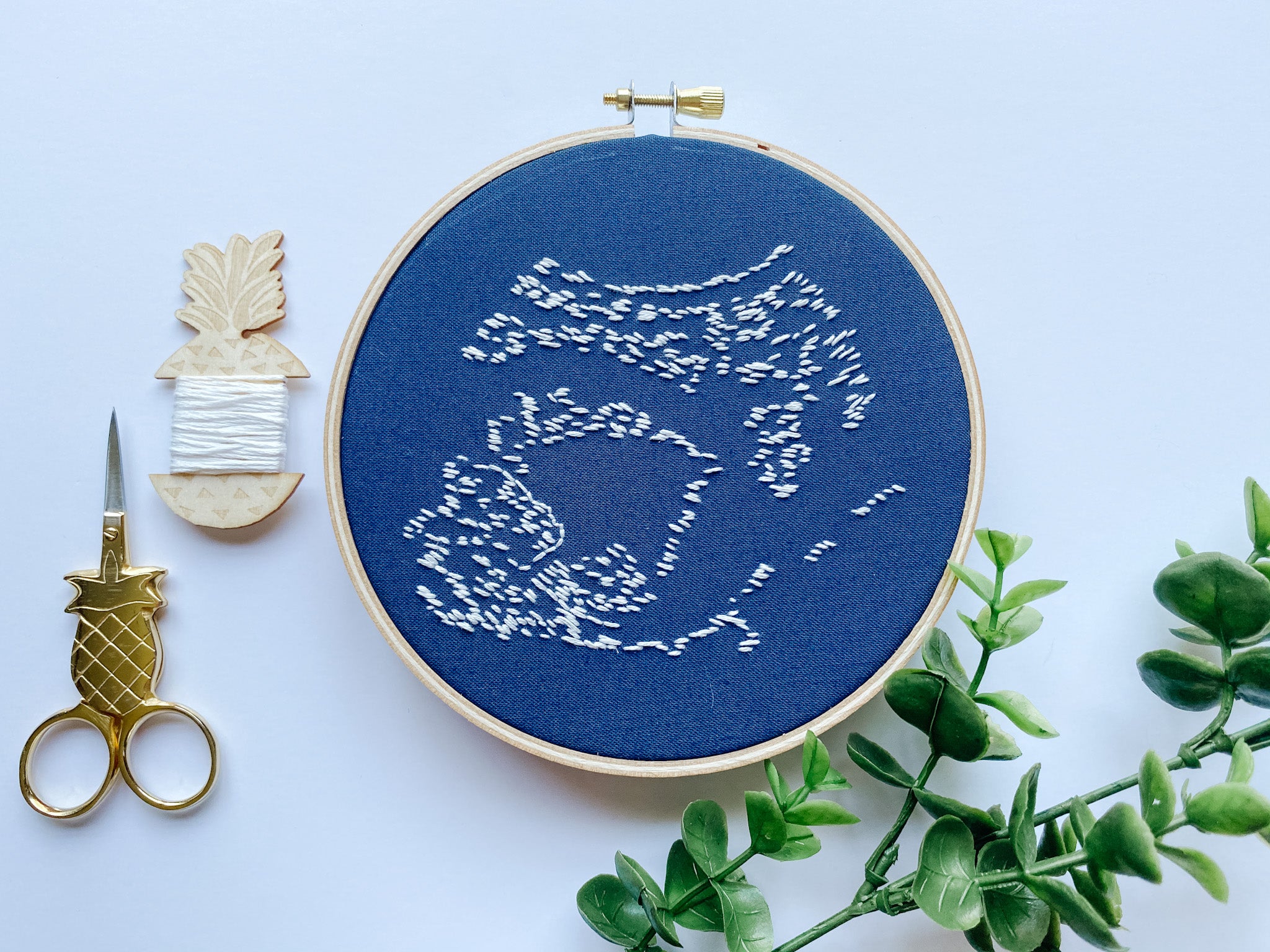 Navy Blue Sonogram Embroidery – The Stitched Pineapple